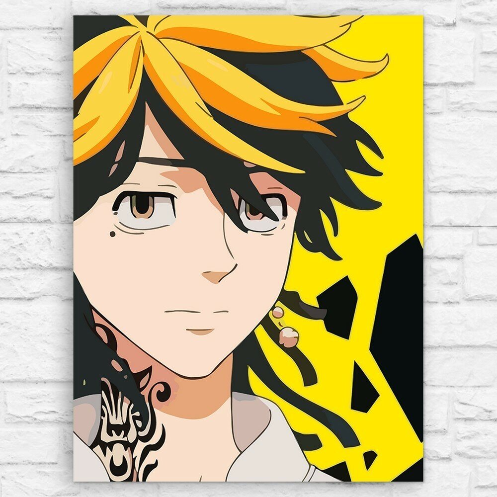 Картина по номерам на холсте аниме Токийские мстители - 12345 В 30x40