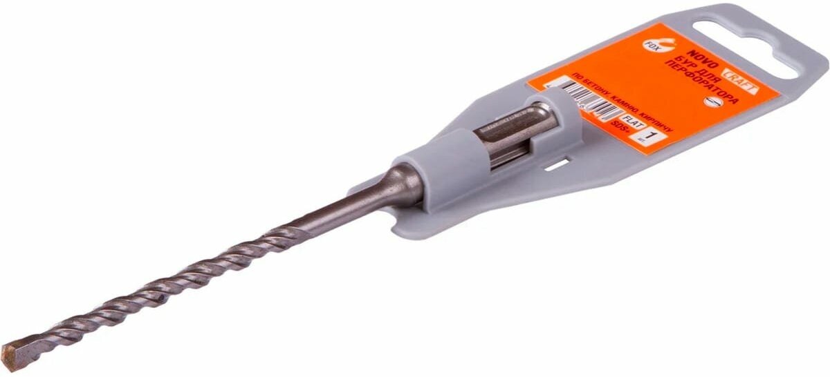 Бур по бетону Novocraft 4х160 мм SDS-plus 2 грани, материал обработки бетон гранит кирпич камень (YAE400400160)