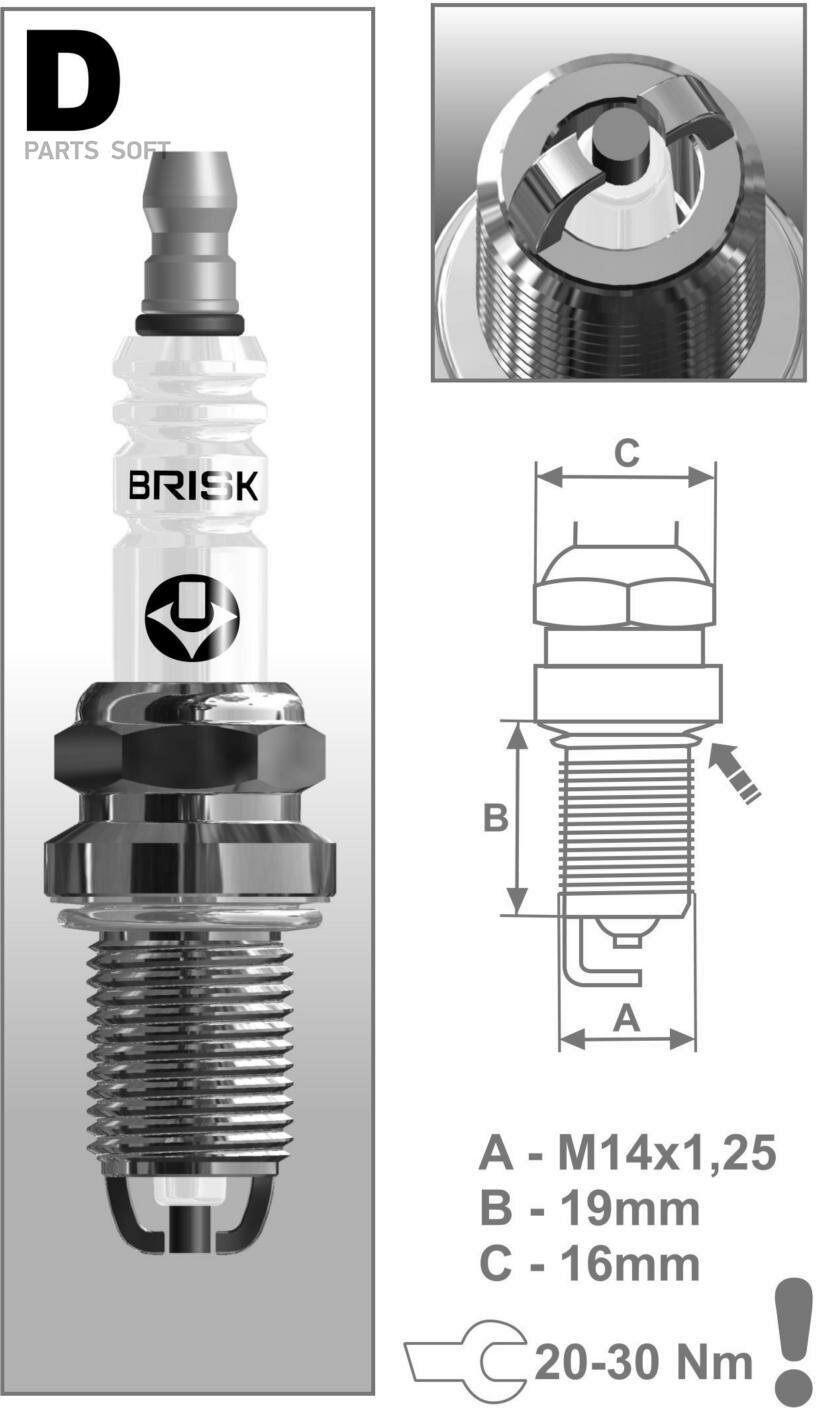 DR17LDC1 BRISK Свеча BRISK DR17LDC-1