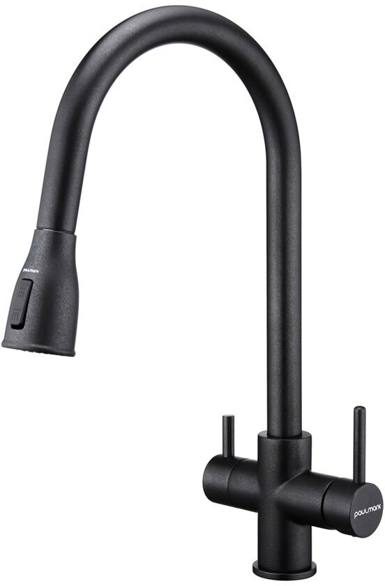 Смеситель Paulmark LANGE La214212-BLM черный с подключением к фильтру