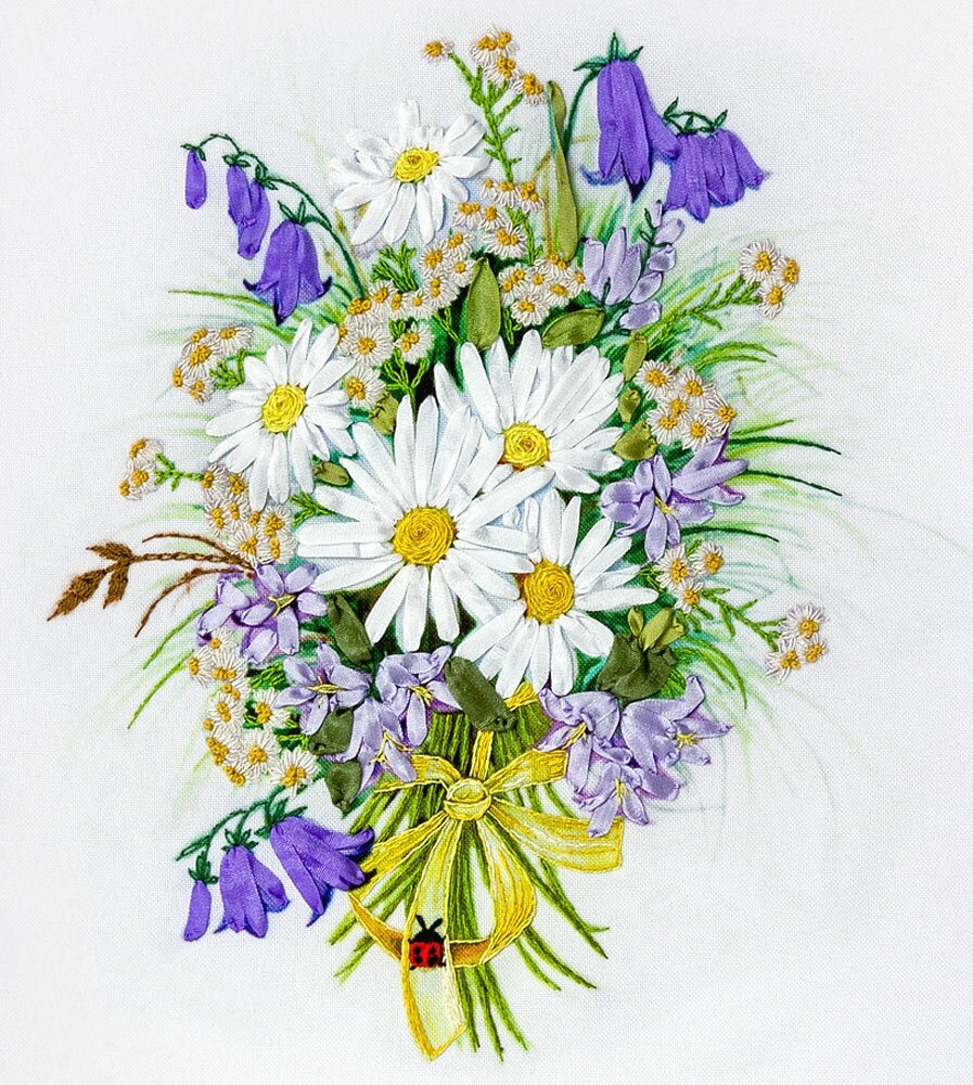 "Живая картина" JK-2012 "Ромашки и колокольчики" 19.5 х 25 см