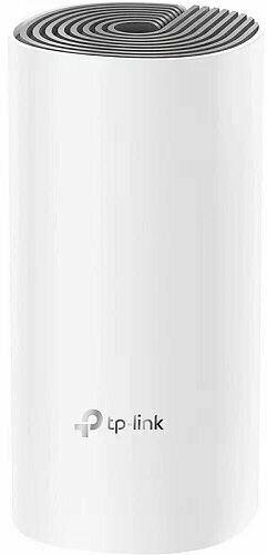 Точка доступа TP-LINK Deco E4(1-pack) AC1200 Mesh, до 300 Мбит/с на 2,4 ГГц + до 867 Мбит/с на 5 ГГц, 2 встроенные антенны, 2 порта 10/100 Мбит/с (авт