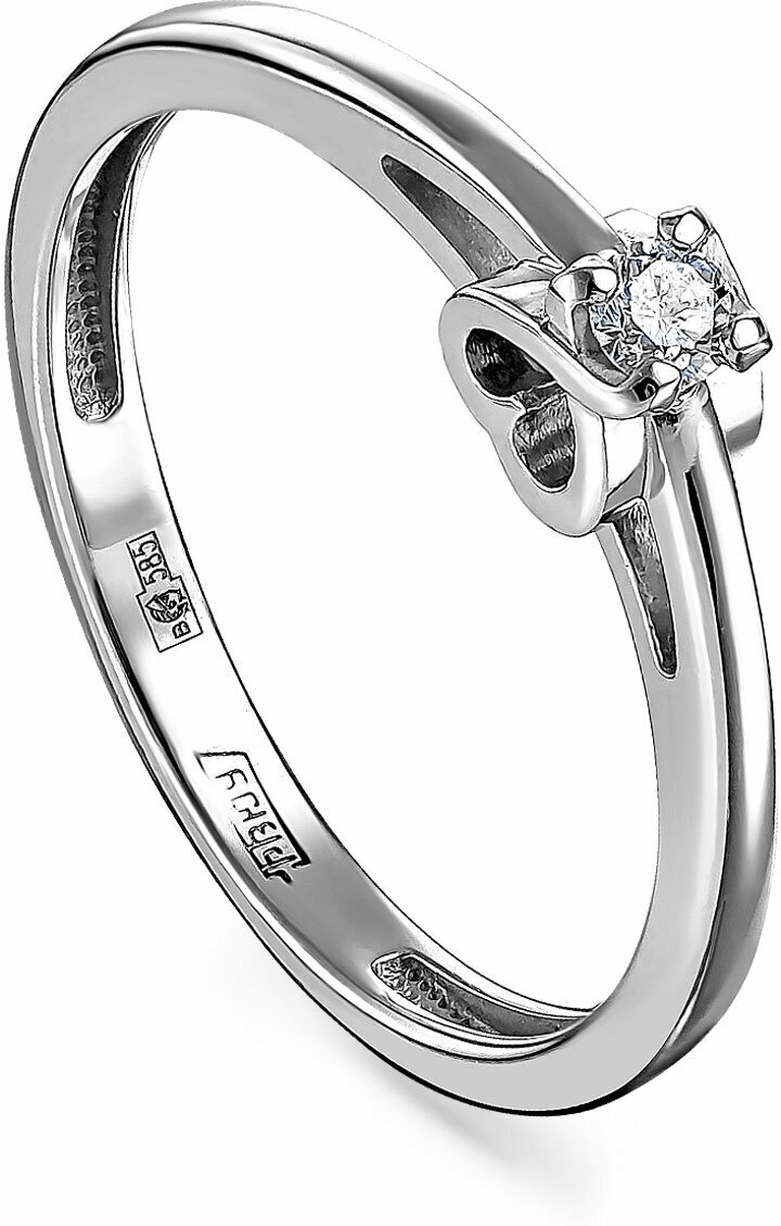Кольцо помолвочное, белое золото, 585 проба, бриллиант