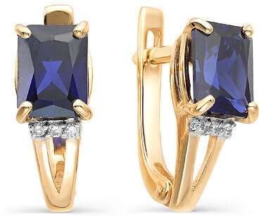 Серьги золото, 585 проба, александрит
