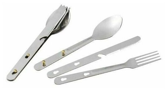 Набор приборов (ложка, вилка, нож) следопыт, нержавеющая сталь