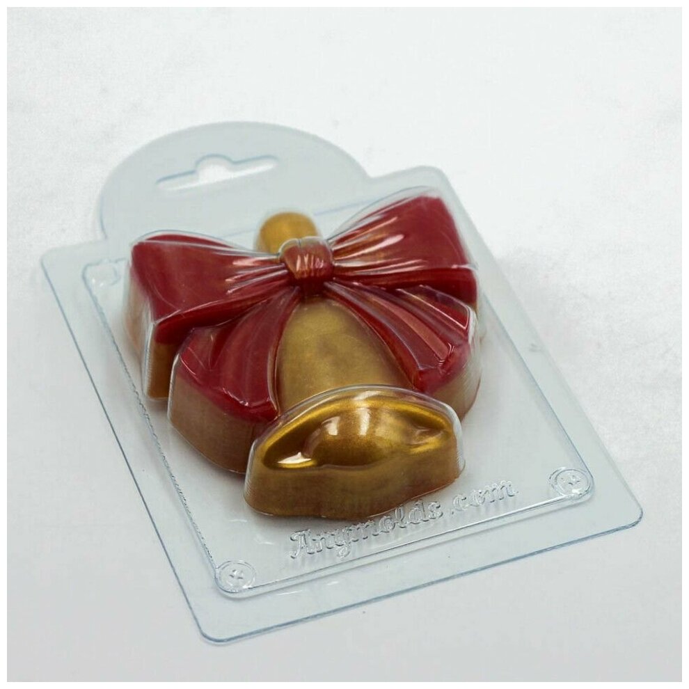 Колокольчик с бантом - формочка пластиковая для изготовления мыла, шоколада и гипсовых отливок