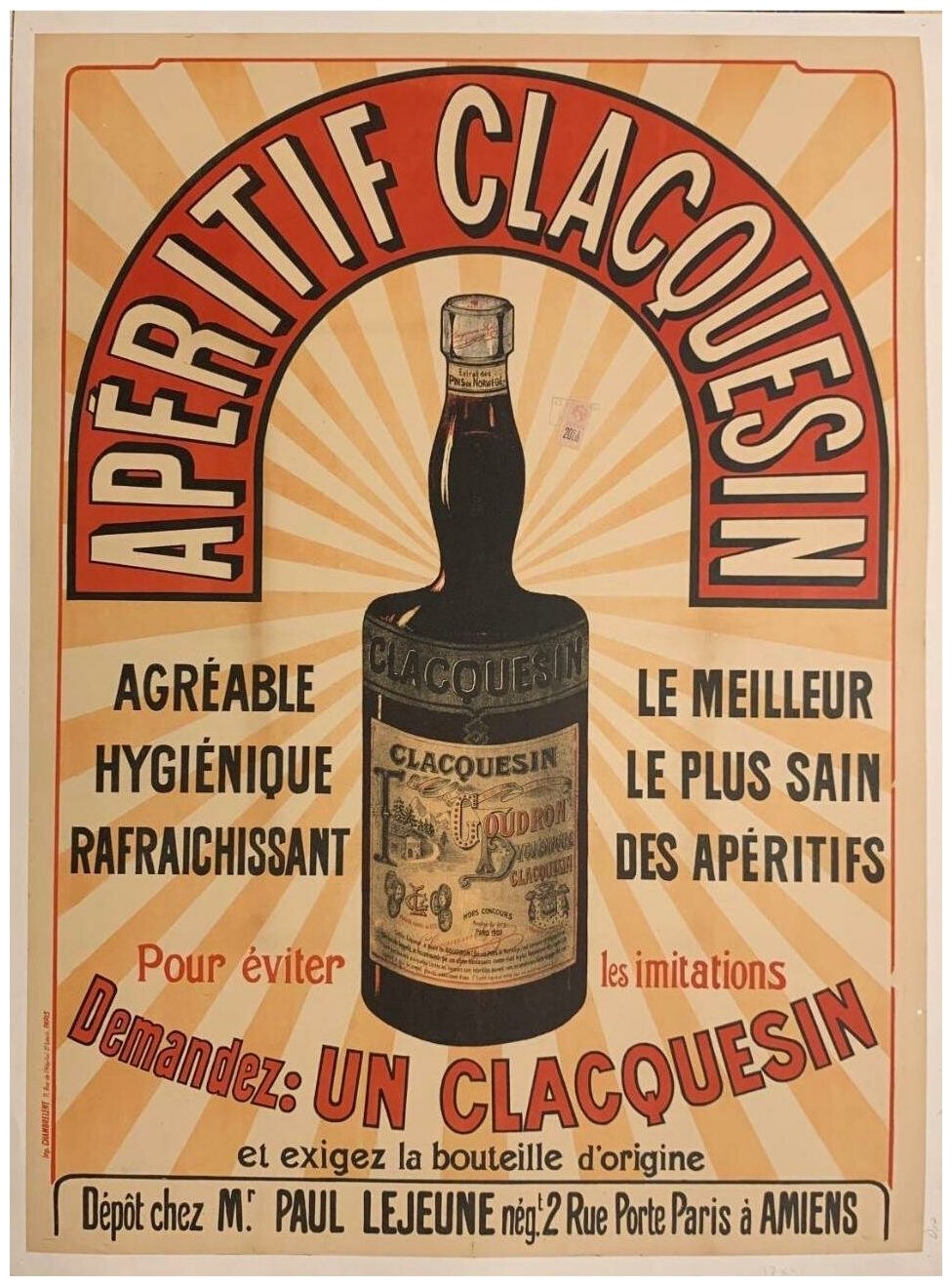 Постер / Плакат / Картина Рекламный плакат - Аперитив Aperitif Clacquesin 40х50 см в раме
