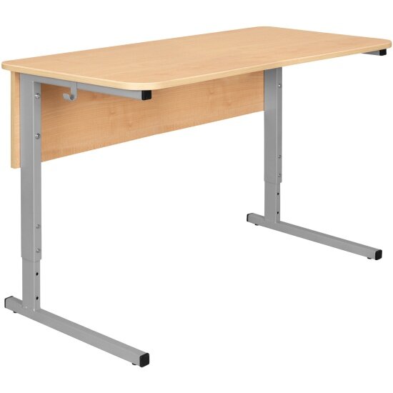 Стол-парта Дэми 2-местный регулируемый СУТ.55, 1200х500х640-780 мм, рост 4-6, серый каркас, ЛДСП клён