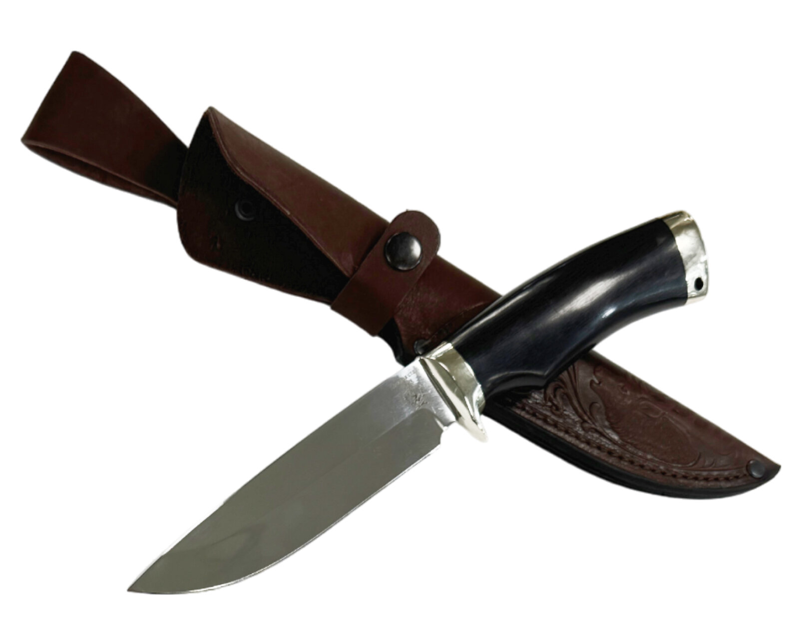 Нож Ладья, сталь 95Х18, граб, мельхиор, Русский молот