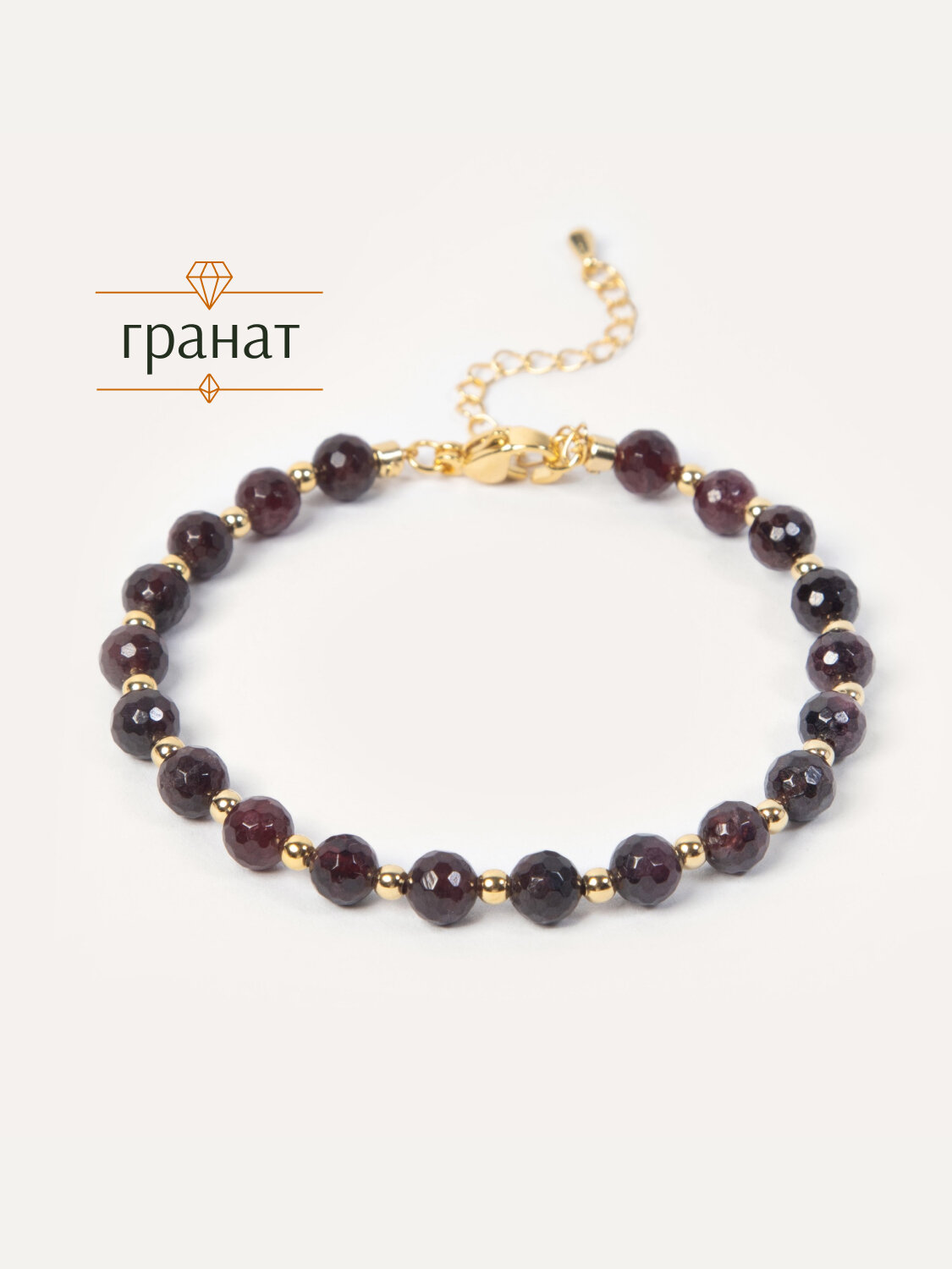 Браслет-нить, гранат