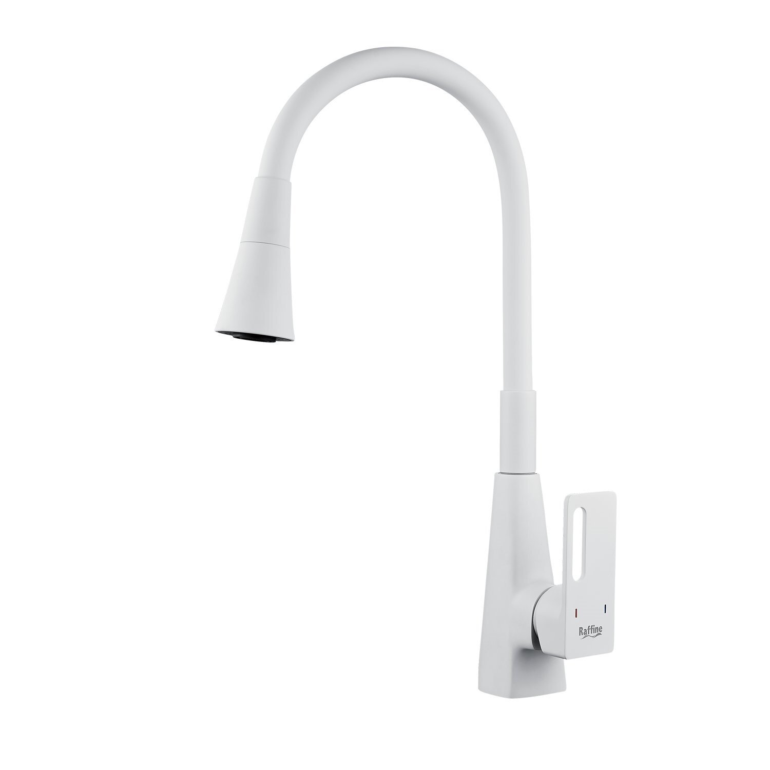 Смеситель для кухни с гибким изливом Raffine F313C-1, белый