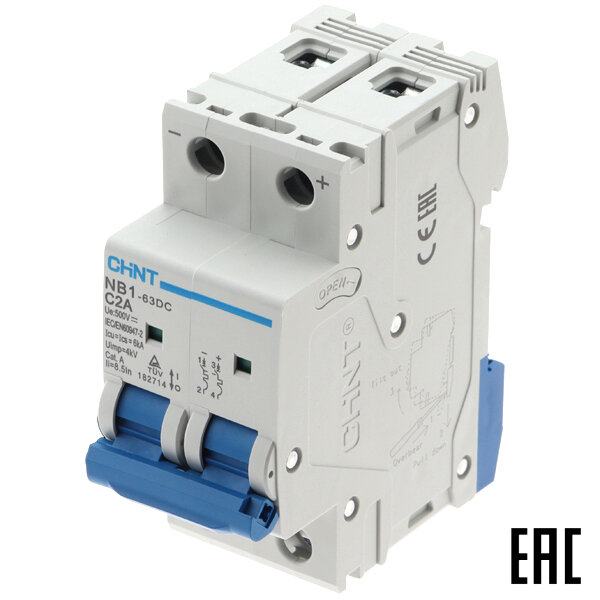 Автоматический выключатель C2А/2п/ 6кА на Din-рейку CHINT 182714 NB1-63DC
