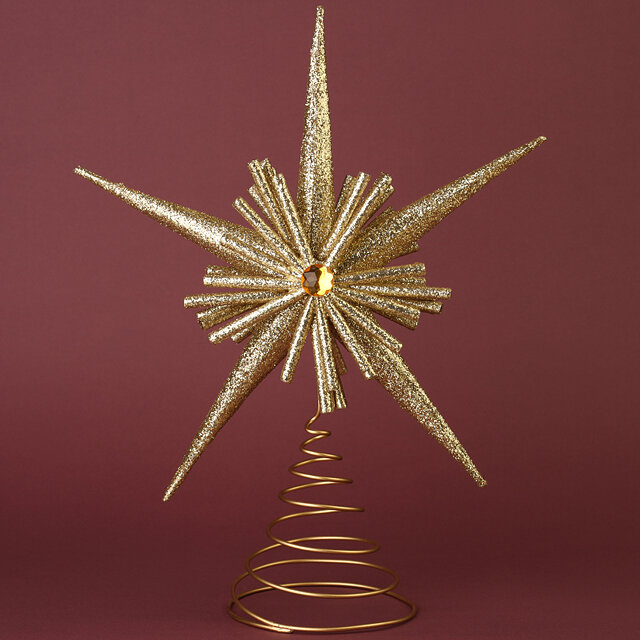 Звезда на елку Isabeau 23 см, золотая, Winter Deco, 2007427
