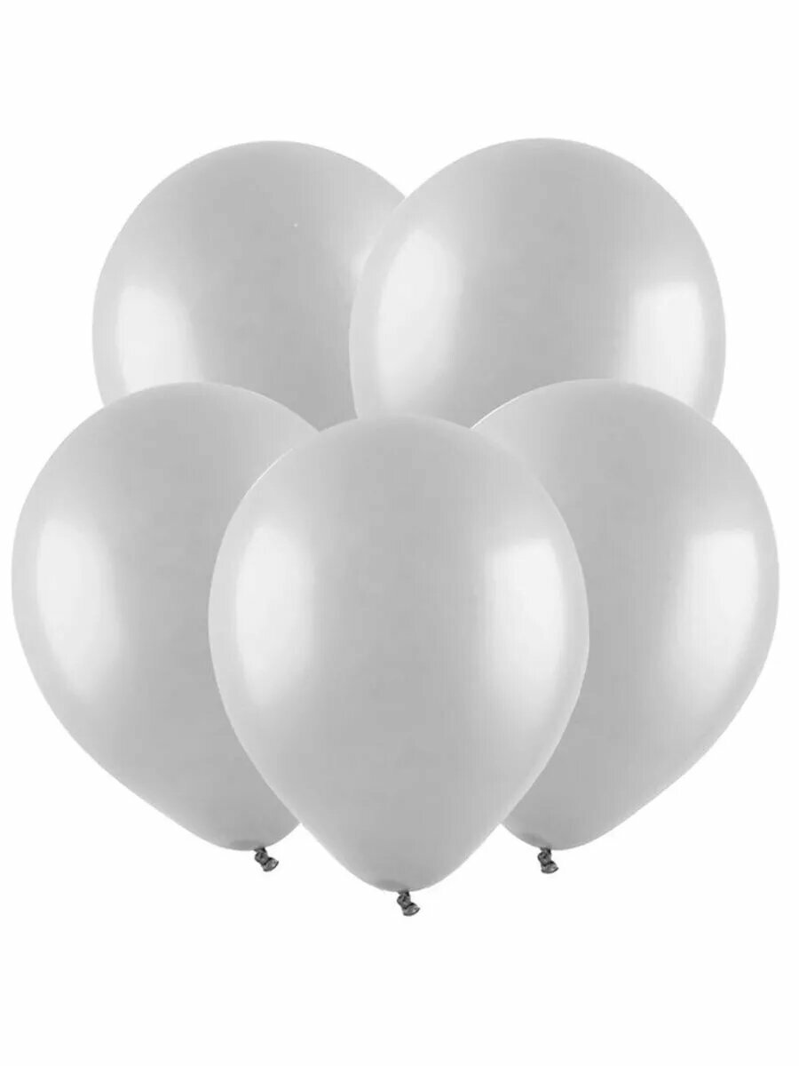 Серый, Пастель / Grey, латексный шар (5"/12,5 см ) 100 шт. / Веселуха, Турция