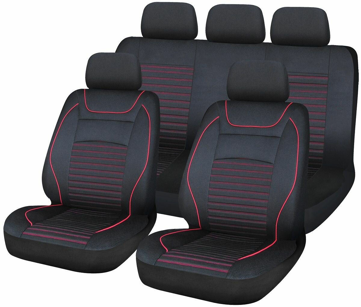 Универсальные чехлы на сиденья Adamauto BEAM, черно-красные