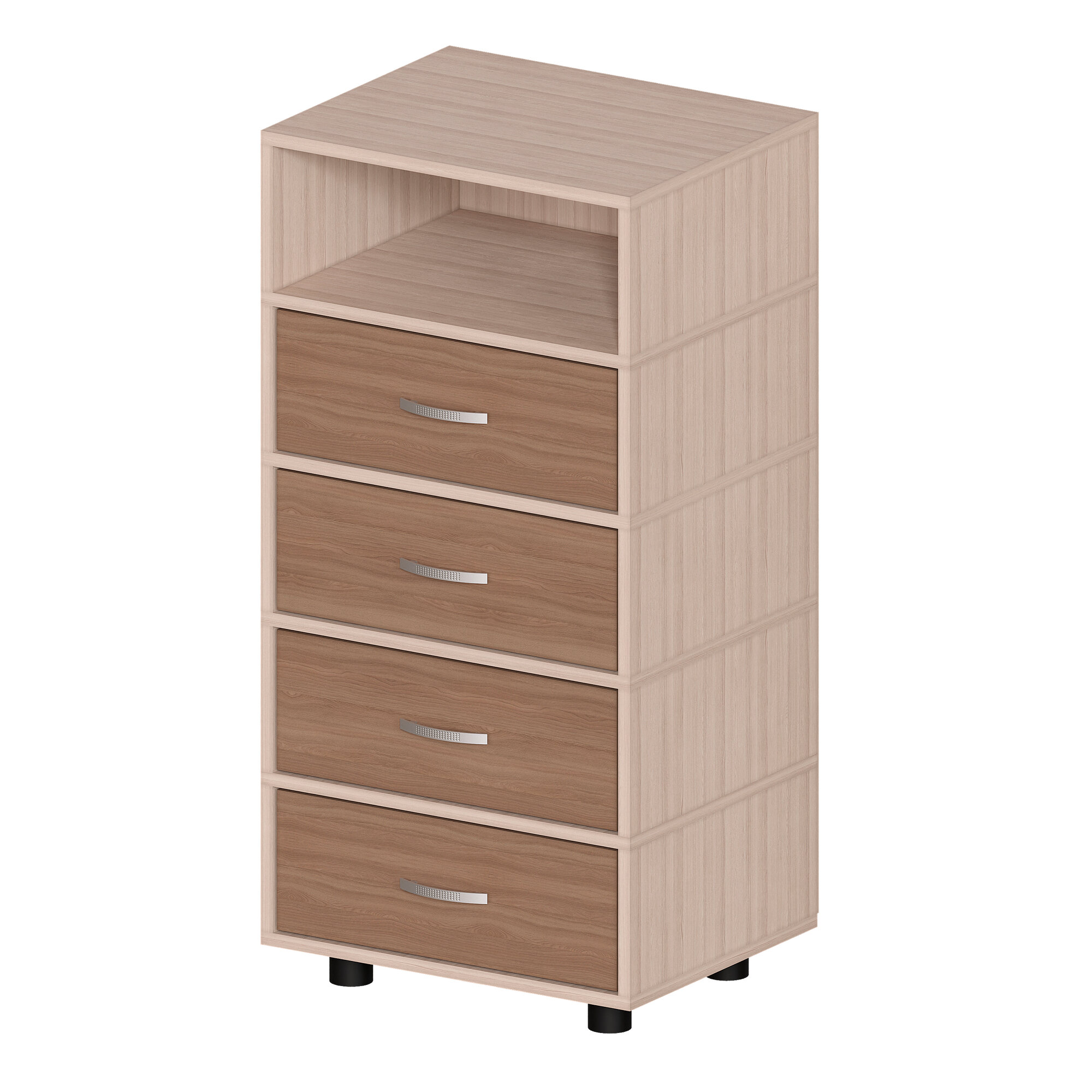 Комод СитиМебель-8 ШхГхВ: 40х50х103 см, цвет: каркас Ясень шимо светлый, фасад Ясень шимо темный