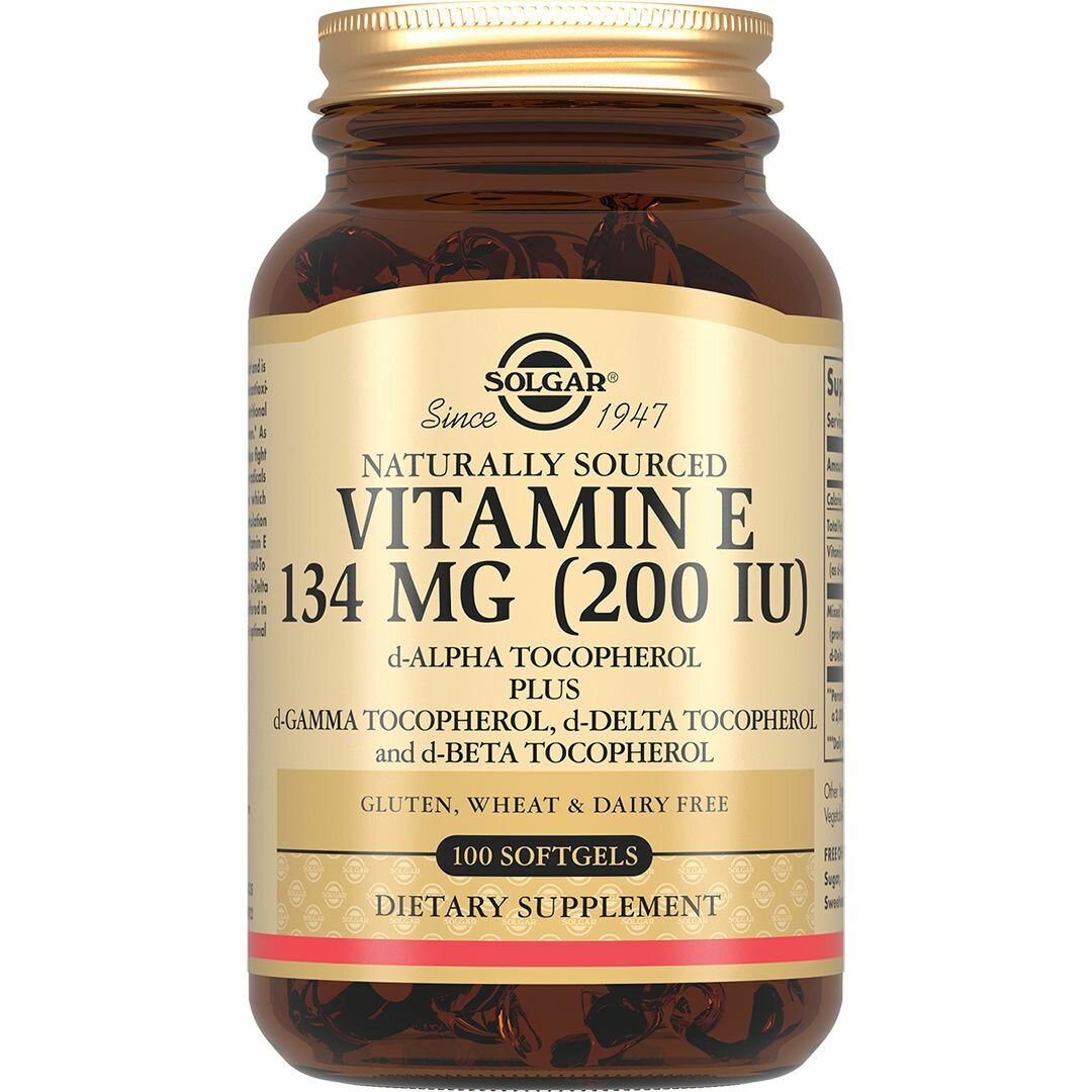 БАД Solgar Капсулы "Витамин Е 134 мг (200 МЕ)", 100 шт. Vitamin E 200 IU