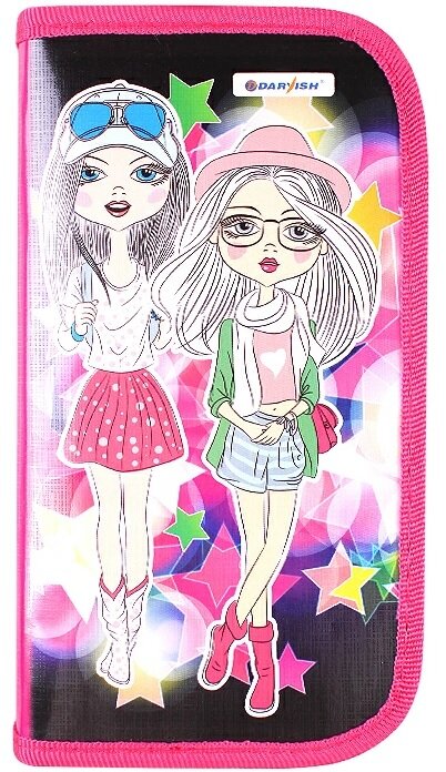Пенал 2отделения Darvish Модные девочки DV-8437