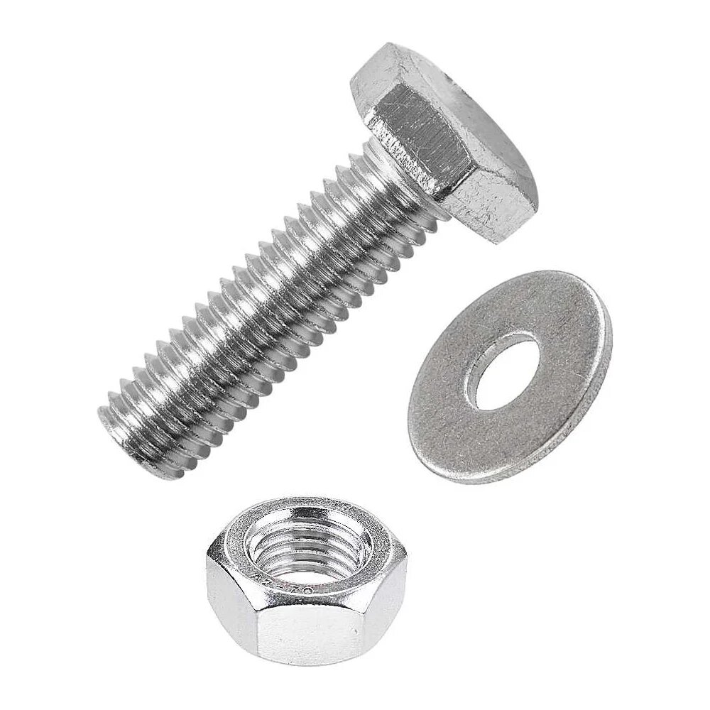 23 болта Болт нержавеющий 6x20 мм DIN933 с гайкой и шайбой, 10шт. 33333