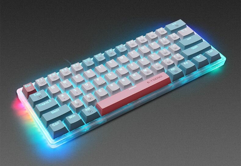 E-YOOSO Z11T USB 60% мини механической игровой клавиатуры красный переключатель 61 клавиша