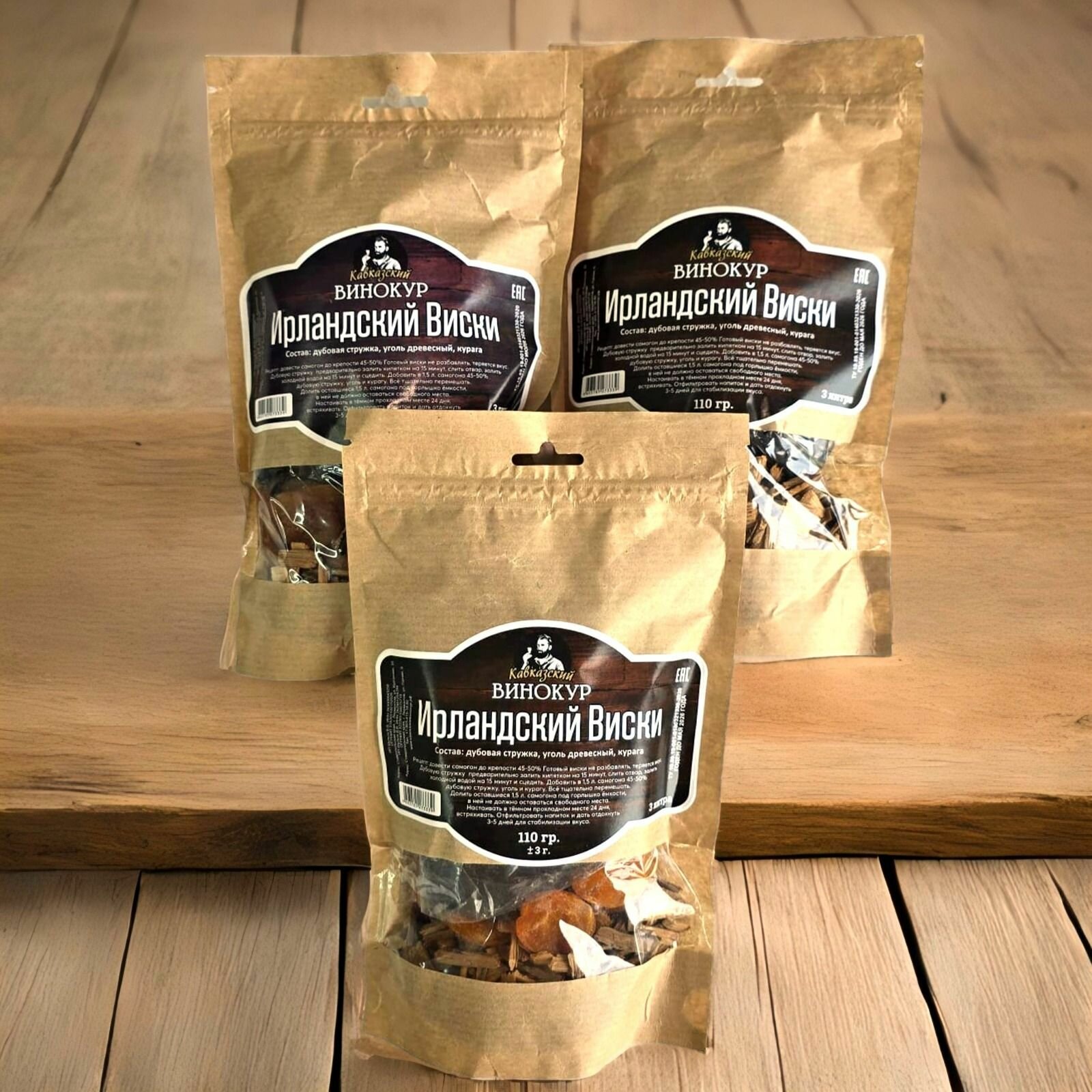 Набор "Ирландский виски" для приготовления настойки на самогоне "Кавказский Винокур" 3 шт