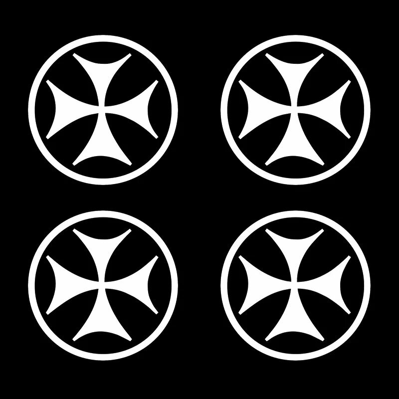 4 штуки виниловых наклеек 10x10 см "Грузинский крест" для автомобиля, 137 White, 6x6 cm