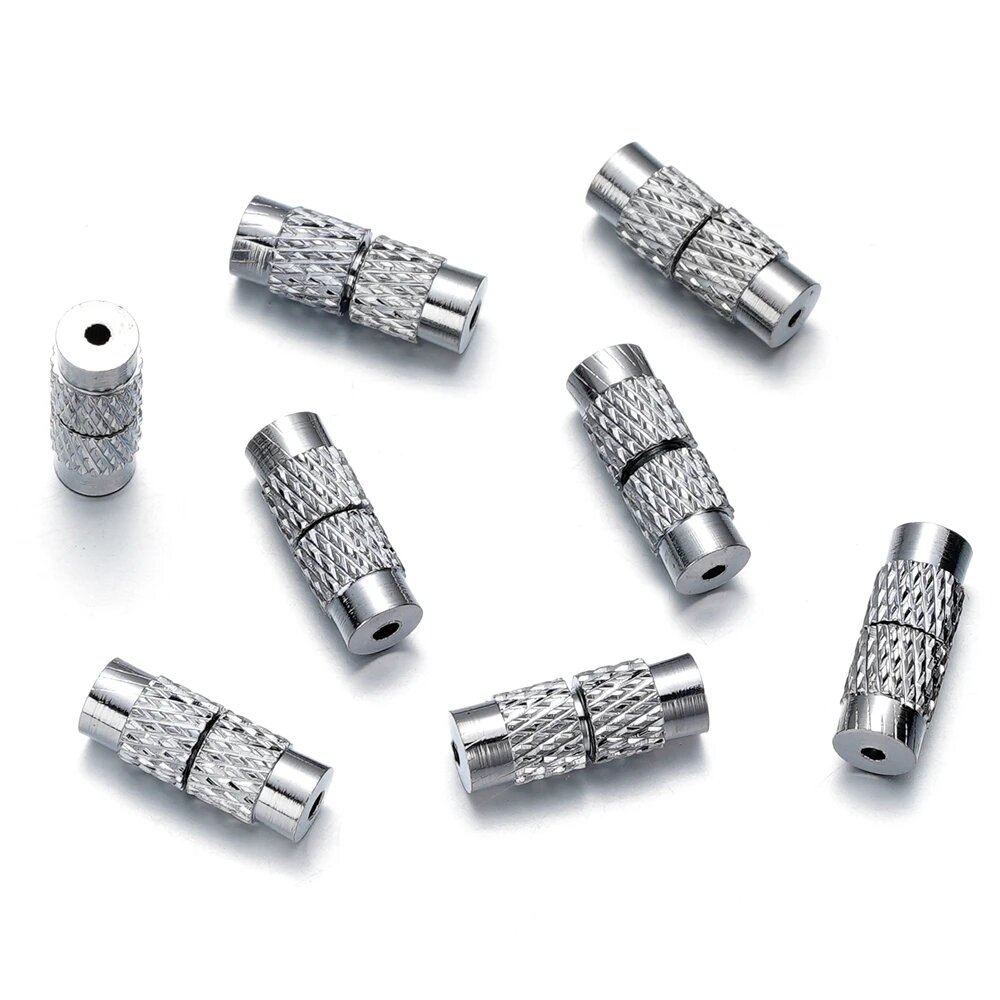 Серебряные застежки-зажимы для бижутерии, Rhodium, 20 шт.