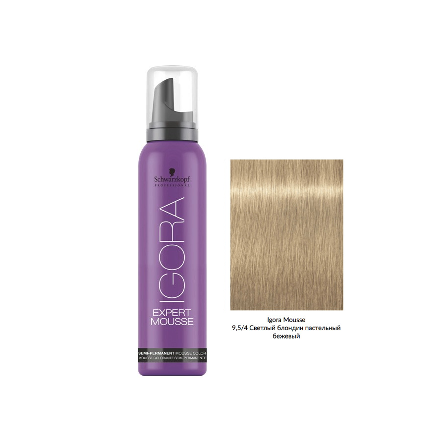 Schwarzkopf Professional Schwarzkopf Igora Expert Mousse 9,5-4 - Тонирующий мусс светлый блонд пастельно-бежевый 100 мл