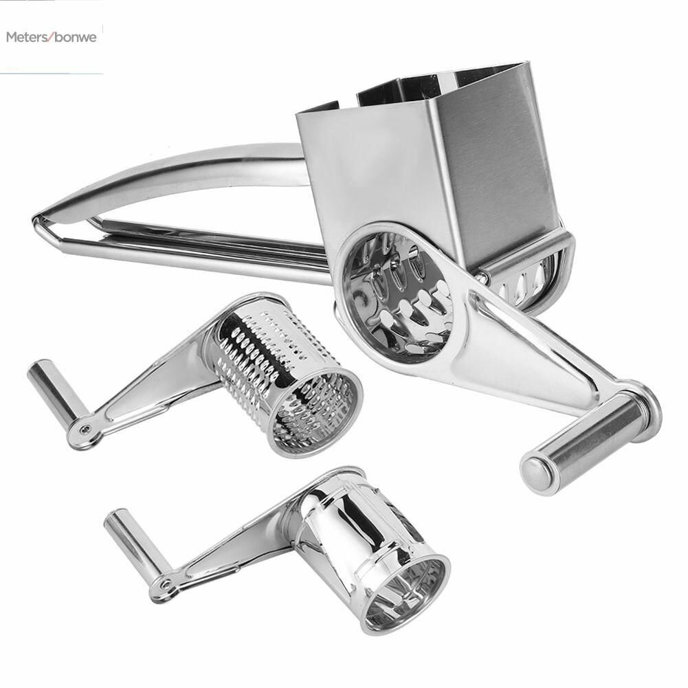 Аппарат для спиральных чипсов с 3 барабанами и лезвиями из нержавеющей стали, терка и измельчитель для сыра, орехов, шоколада и овощей