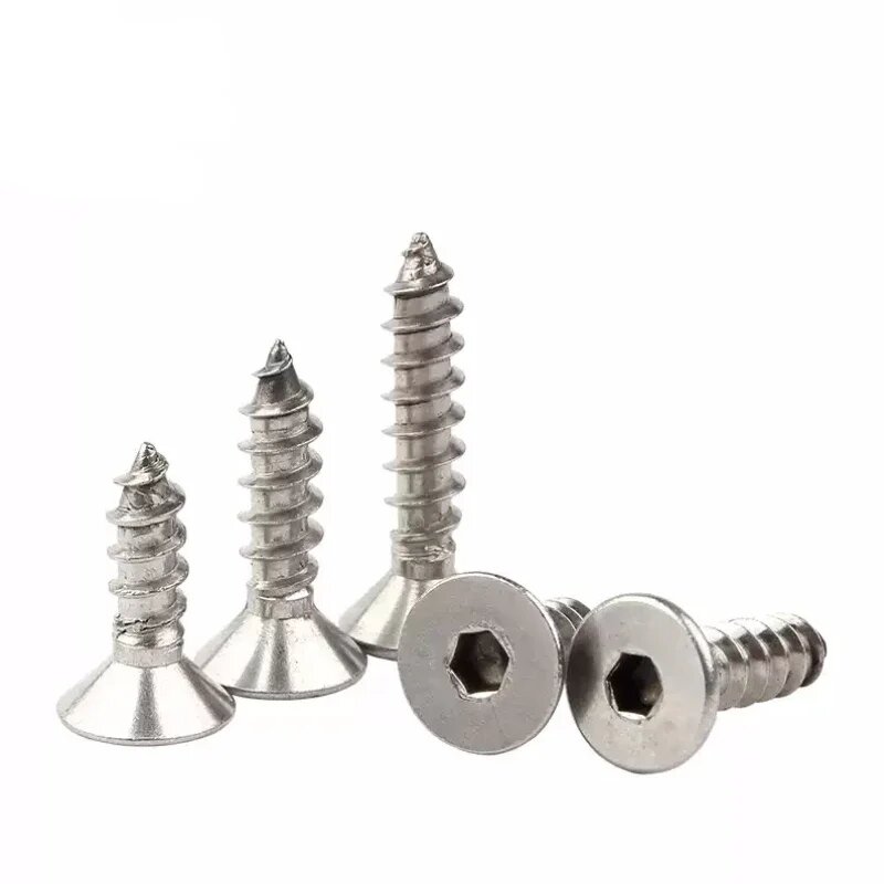 Черный никелированный саморез M3-M6 с шестигранной и потайной головкой M3-50pcs, Nickel Plated, 25mm