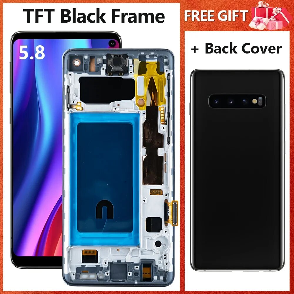 TFT S10 ЖК-дисплей для Samsung Galaxy S10 SM-G973F SM-G973U Дисплей с цифровым преобразователем сенсорного экрана в сборе для Samsung S10 Запасные части TFT Black Kit