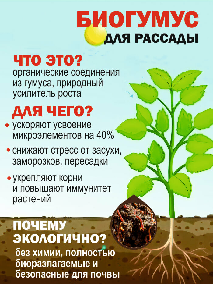 Удобрение для рассады, микро зелени , жидкий биогумус 500мл — фото 1