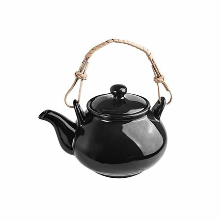 Чайник "Кунстверк", фарфор, 0,6л, D-75, H-100, L-155мм, черный