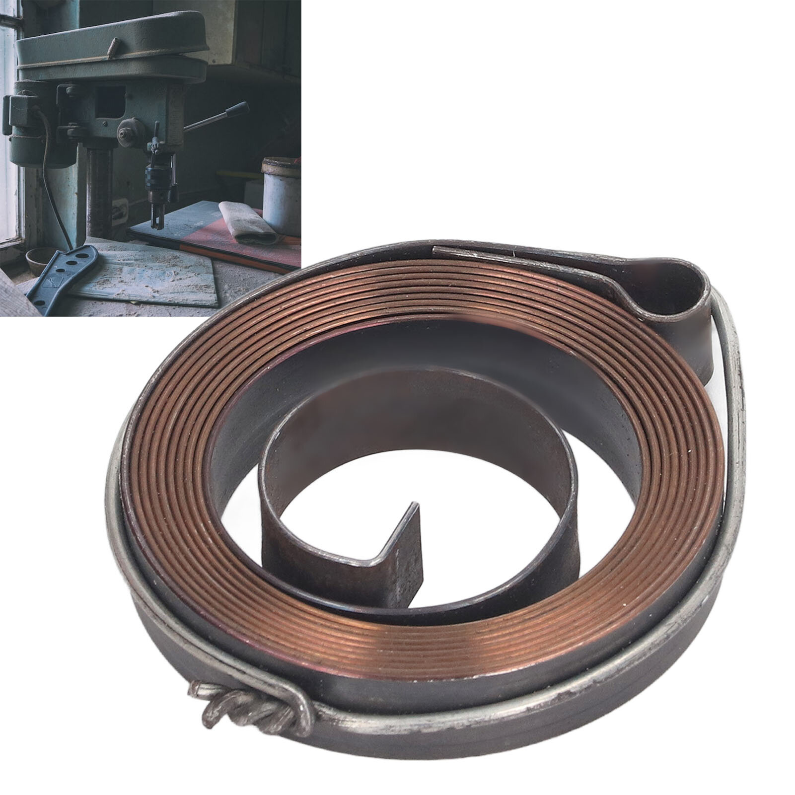 2Pcs Drill Press Return Spring Accessory Steel Feed Coil Assembly for Bench — фото 1