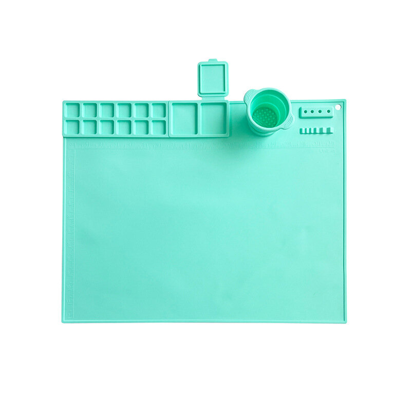 Многофункциональный коврик для рисования маслом Leden, детский художественный коврик, моющийся, с цветовой палитрой, многофункциональный силиконовый коврик для рисования