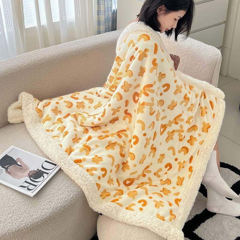 2026 Новейшее одеяло из овечьей шерсти для беременных и детей класса А, стиль Ins, многофункциональное покрывало, одеяло для студентов, мультяшное флисовое одеяло для дивана