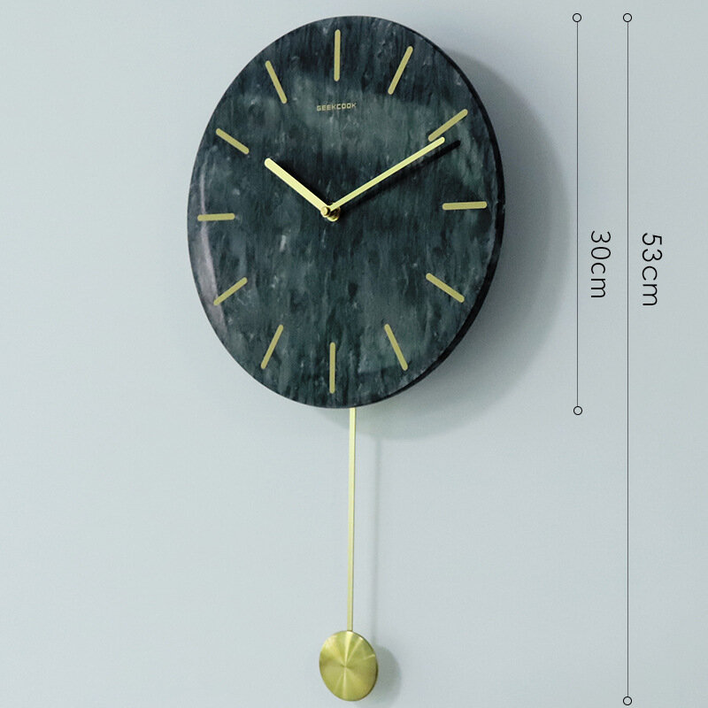 Настенные часы Geekcook "Dali Creative Swing", мраморные, кварцевые, 12", серые