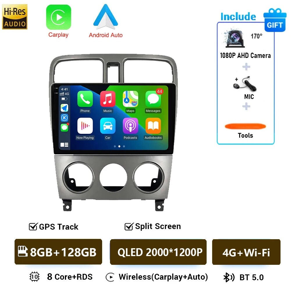 Android 16 для Subaru Forester SG 2002-2008 2K QLED Android автомобильный 2K 8G-128G CAM