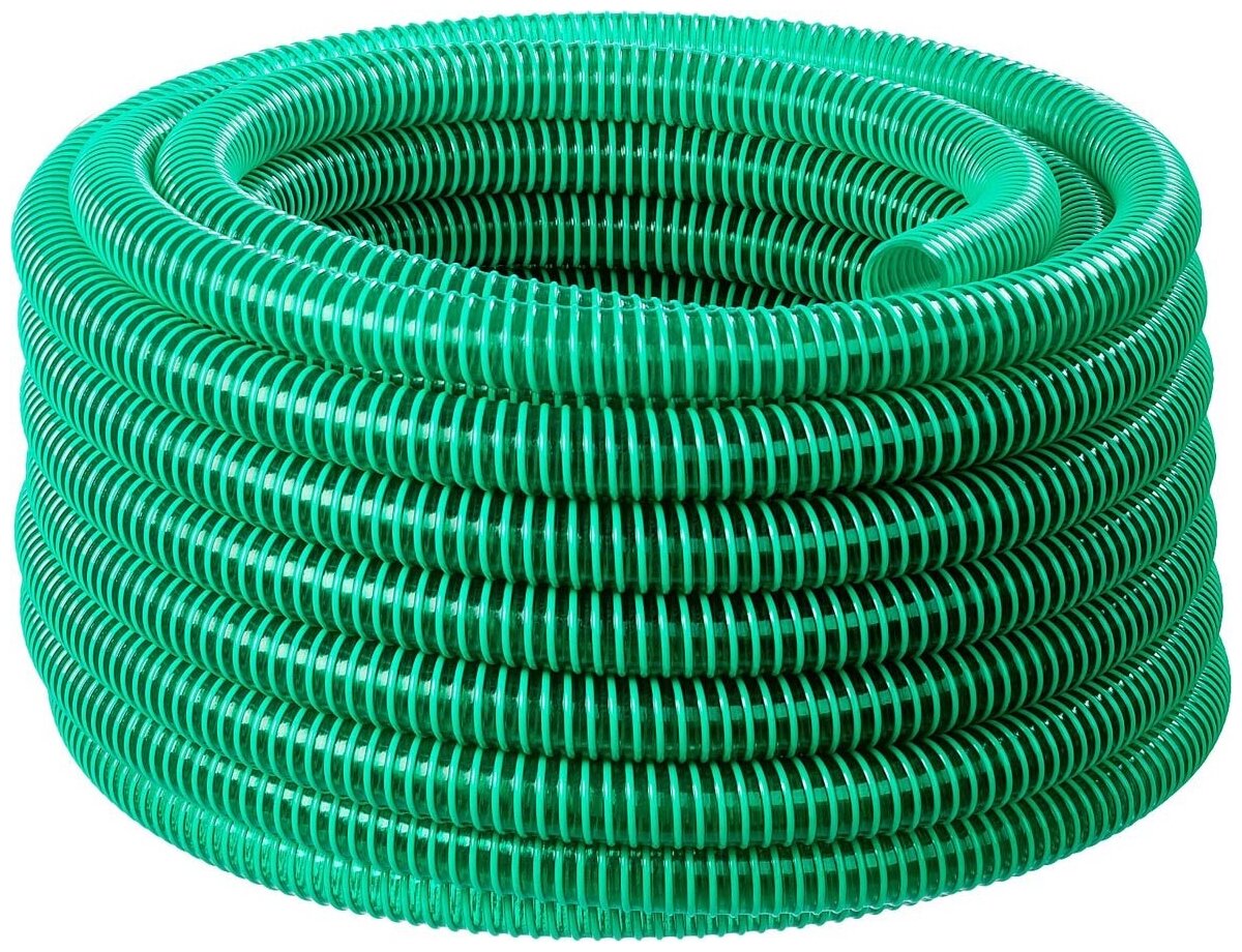 ЗУБР Шланг напорно-всасывающий со спиралью ПВХ, 3 атм, 19мм х 15м