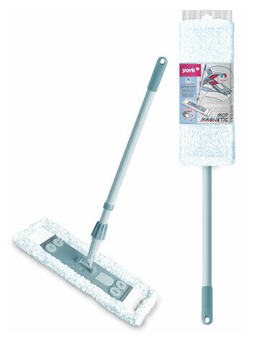Швабра с флаундером 42см с насадкой МОП, черенок 85-145см, насадка МОП (608413) Magnetic, YORK, 8169, 81690