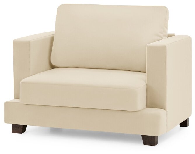 Кресло Плимут Vivaldi 03 NEW 116x108x83 см, бежевый Велюр, нераскладной Фиеста