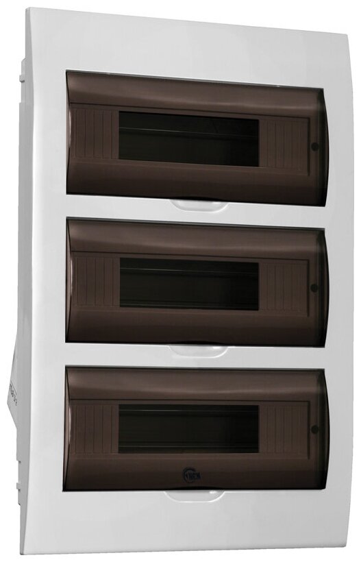 Корпус встраиваемый модульный ЩРв-П-36 тонированная дверь IP41: 3 ряда, 36 модулей, 503 х 342 х 102 (ВхШхГ) | код. MKP12-V-36-40-05 | IEK (6шт. в упак.)