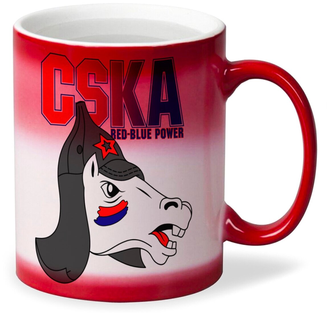 Кружка хамелеон красный CoolPodarok ЦСКА