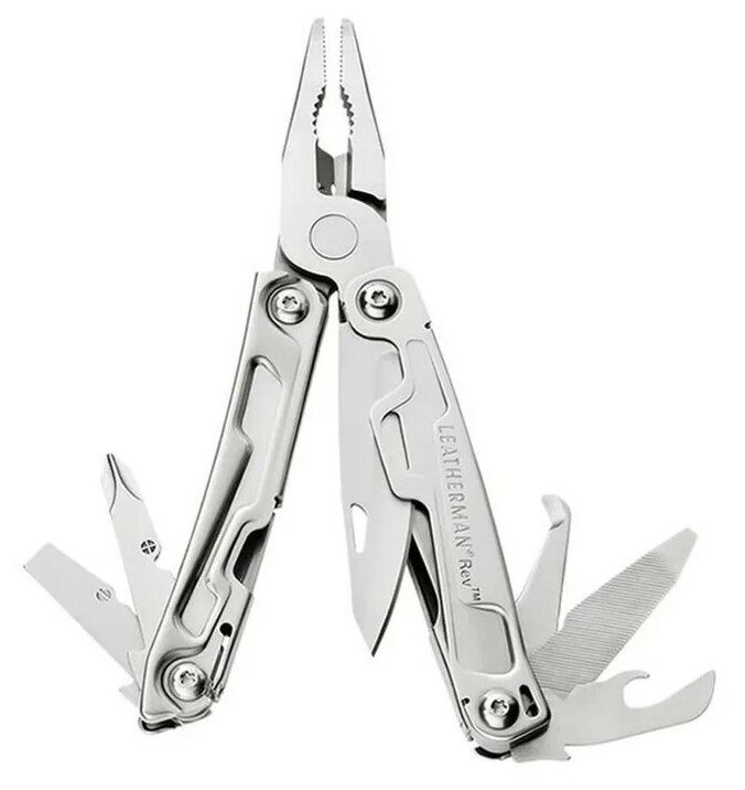 Мультиинструмент (мультитул) Leatherman Rev, серебристый, 14 функций