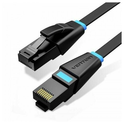 Кабель патч-корд U/UTP 6 кат. 5м Vention IBJBJ прямой RJ45 плоский черный