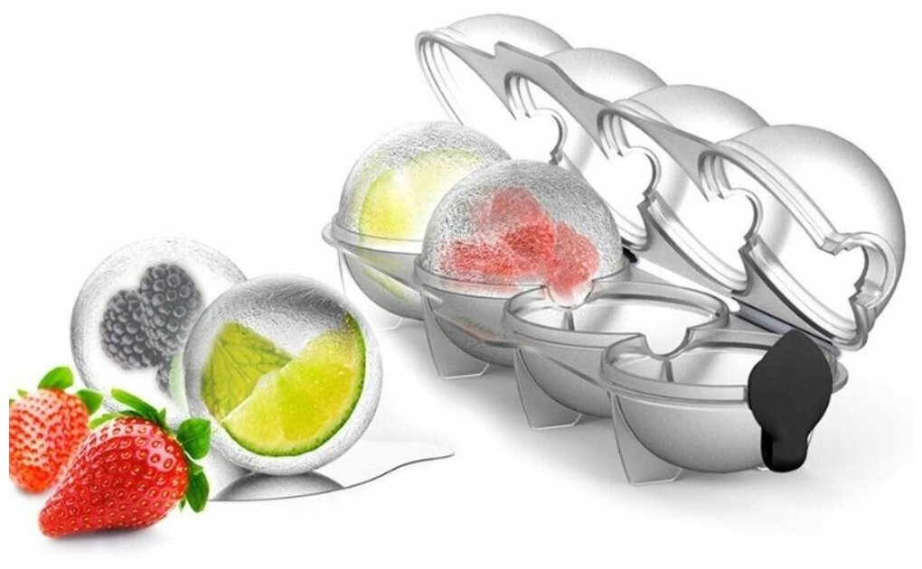 Безопасная форма для льда, шоколада, конфет и т. д. Grand Price, 4 ячейки 5,5 см, круглая