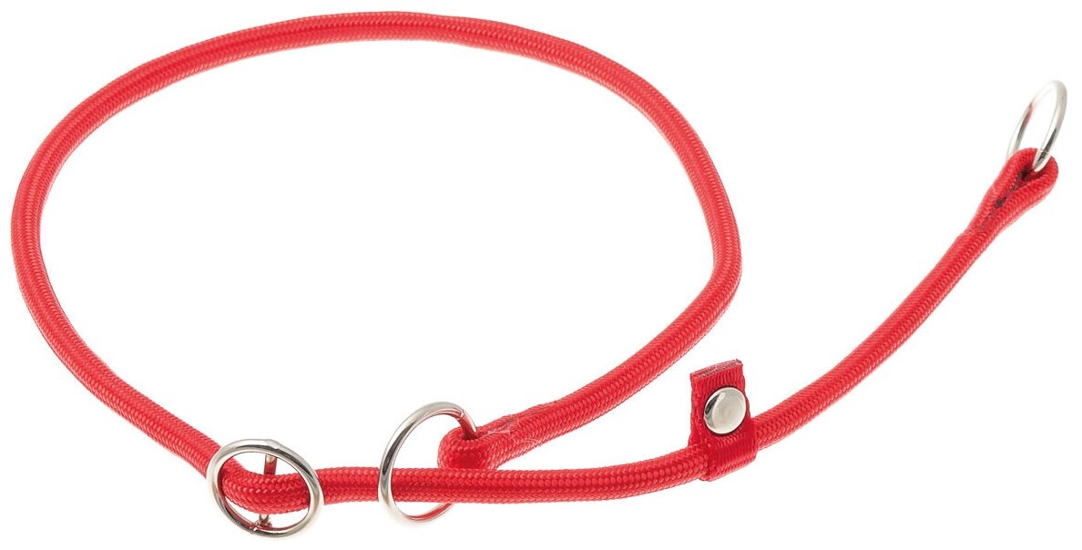 Ошейник удавка для собак ZooOne (со стопором) с 2-я кольцами круглый 6мм*60см (красный) 76-1396