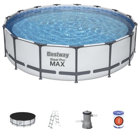 Бассейн каркасный Bestway Steel Pro Max (полный комплект) 457*107 см, 14970 л, (56488)
