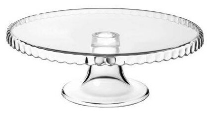 Подставка д/торта (бортик вниз) "Патиссери", стекло, диаметр 28, высота 9см, прозр.