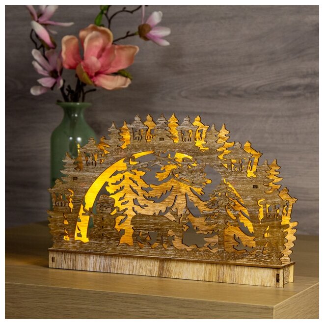 Светильник горка Лесные Чудеса 29*19 см, батарейки, Sigro, 52-1495